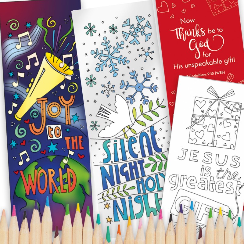 Christmas Coloring Bookmarks (Pack of 10)